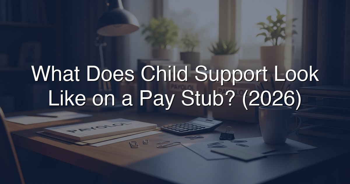 What Does Child Support Look Like on a Pay Stub? (2026)
